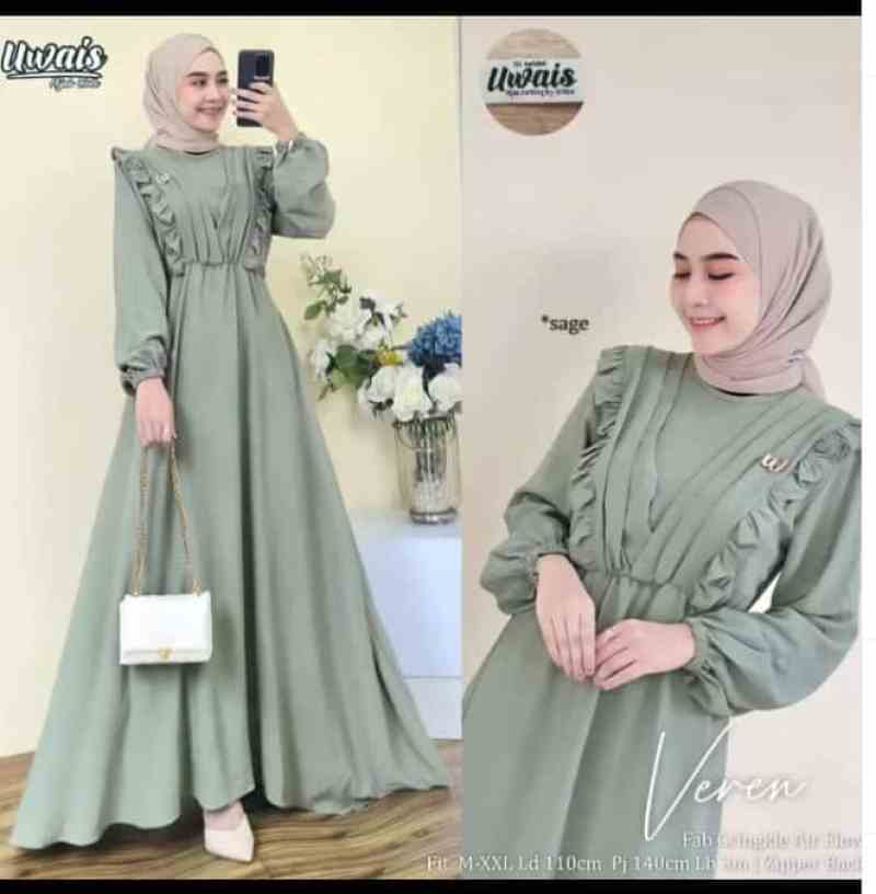 Promo Fbt Gamis Wanita Muslim Veren Dress Crinkle Airflow Dress ...