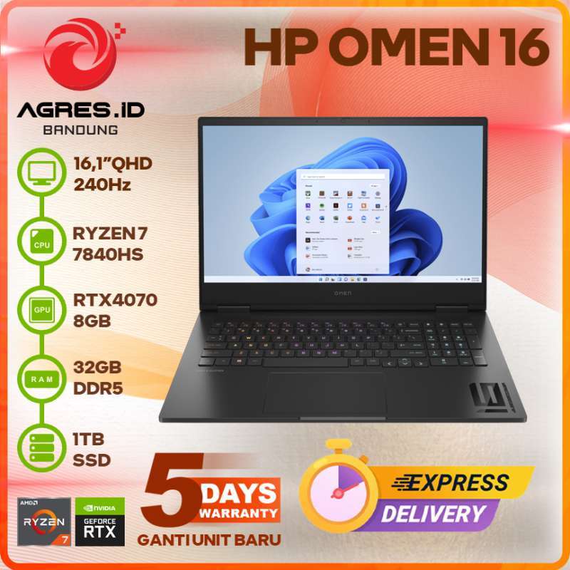 Jual Hp Omen 16 R7 7840hs Rtx4070 32gb 1tb 16.1qhd 240hz Di Seller ...