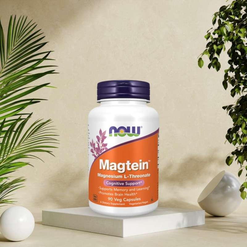 Promo NOW Magtein, Magnesium L-Threonate, 90 Veg Capsules Cognitive ...