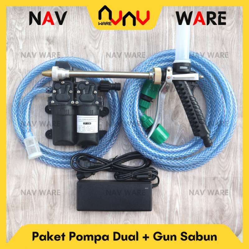Promo Paket Dual Pump Pompa Air Cuci AC Alat Steam Motor + Sprayer Gun ...