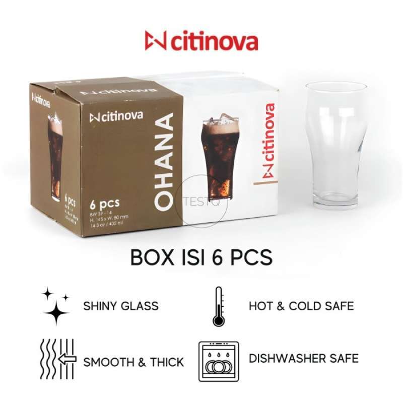 Jual Citinova Gelas Kaca Blown Tumbler Ohana 405 ml Bening Jus Teh Kopi ...
