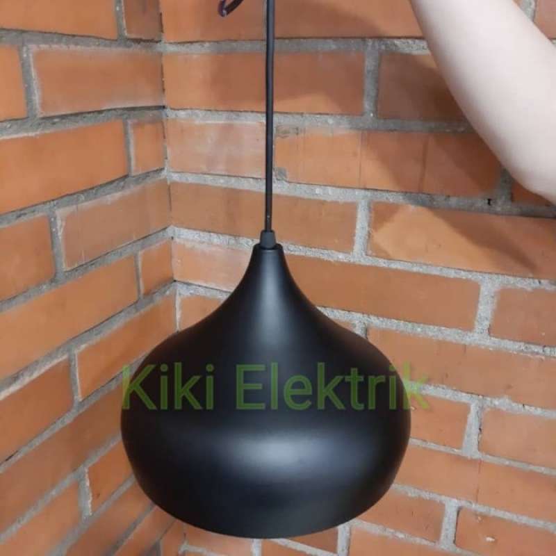 Promo Kap Lampu Gantung Modern Minimalis Model Bawang 23 Cm / Black + Gold Diskon 23% Di Seller ...