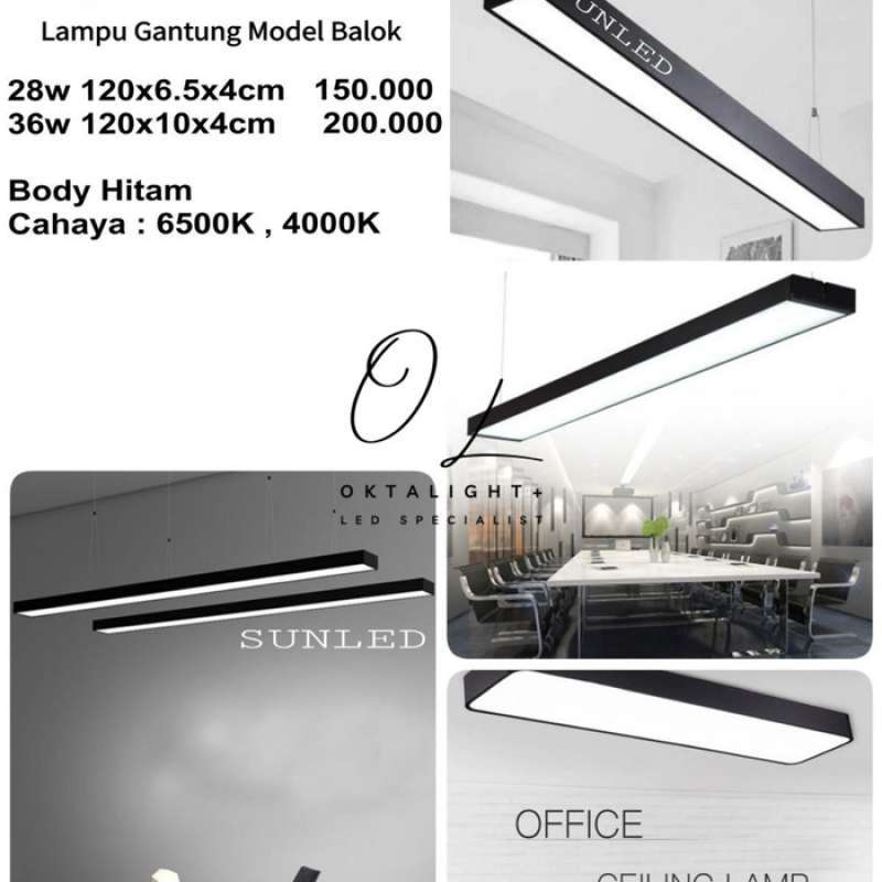 Promo Lampu Gantung Kap Balok Led Lampu Office Linear Gantung Audalux ...
