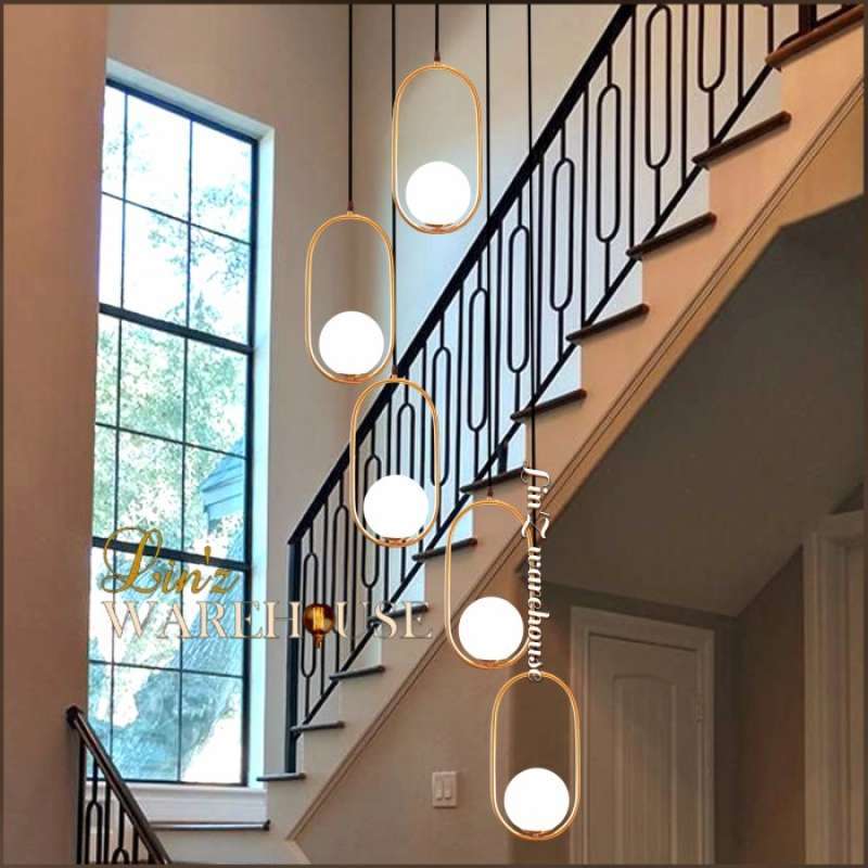 Promo Lampu Gantung Void Modern Minimalis Oval Gold 5 Arms Pendant Light Diskon 23% Di Seller Pt ...