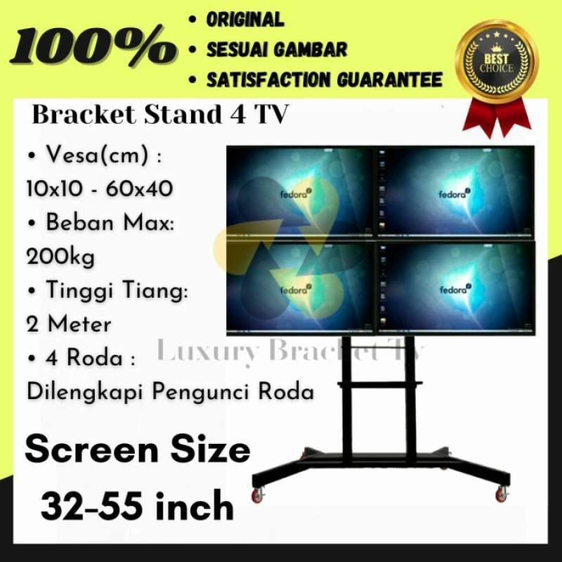 Promo Bracket Stand Tv Monitor 4 Layar 55 50 49 45 43 40 32 Inch ...