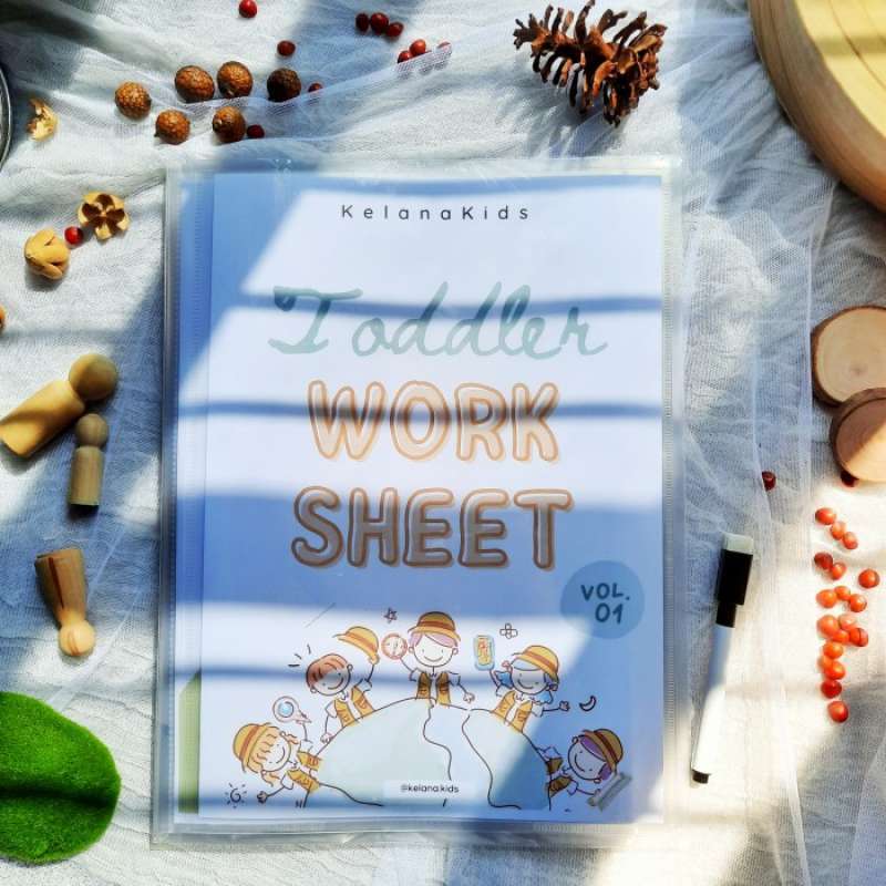 Promo Worksheet Vol. 01 / lembar kerja anak usia 3th+ - + map & spidol ...