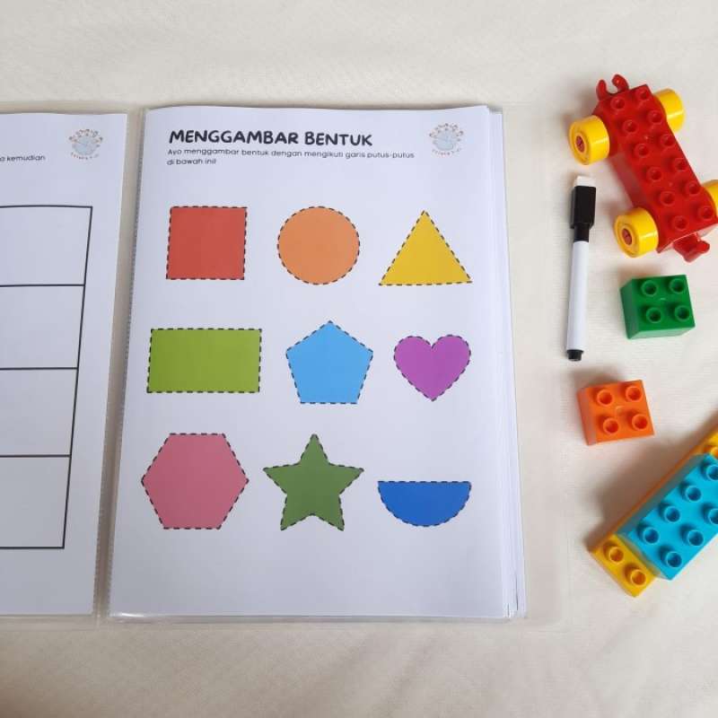 Promo Worksheet Vol. 01 / lembar kerja anak usia 3th+ - + map & spidol ...