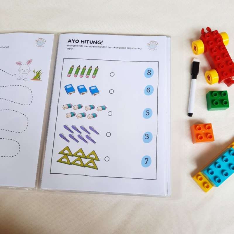 Jual Worksheet Vol. 01 / lembar kerja anak usia 3th+ - + map & spidol ...