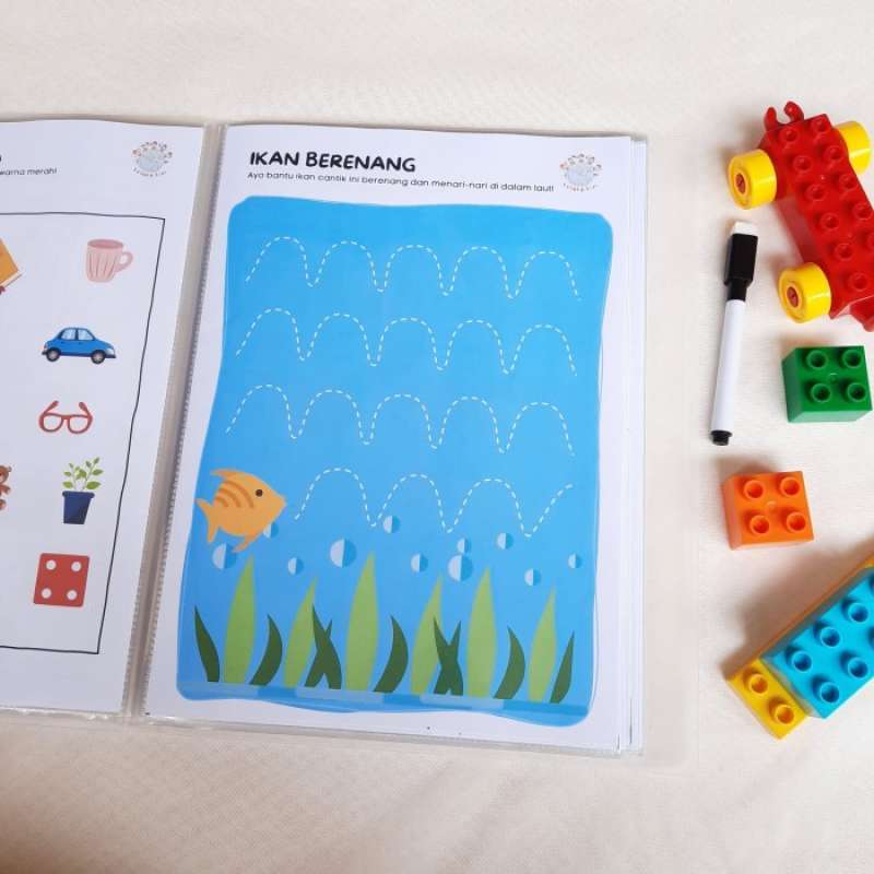 Promo Worksheet Vol. 01 / lembar kerja anak usia 3th+ - + map & spidol ...