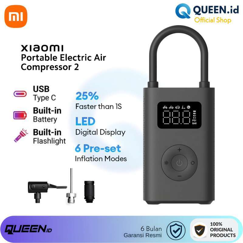 Jual Xiaomi Portable Electric Air Pump Compressor 2 Pompa Angin Ban ...