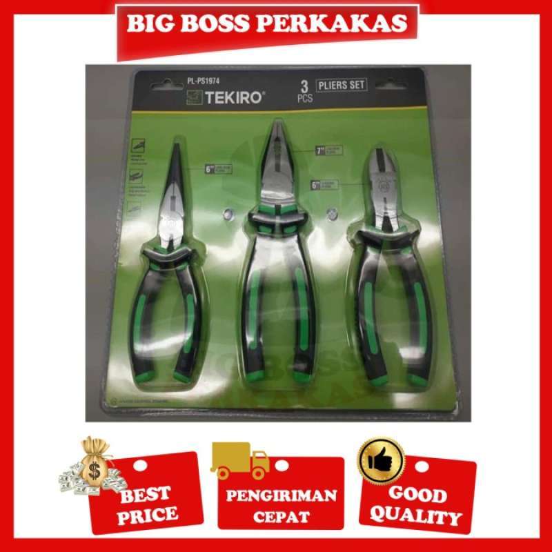 Promo Tekiro Paket Tang Kombinasi-Potong-Lancip Set tekiro tang set 3 pcs Diskon 23% di Seller ...