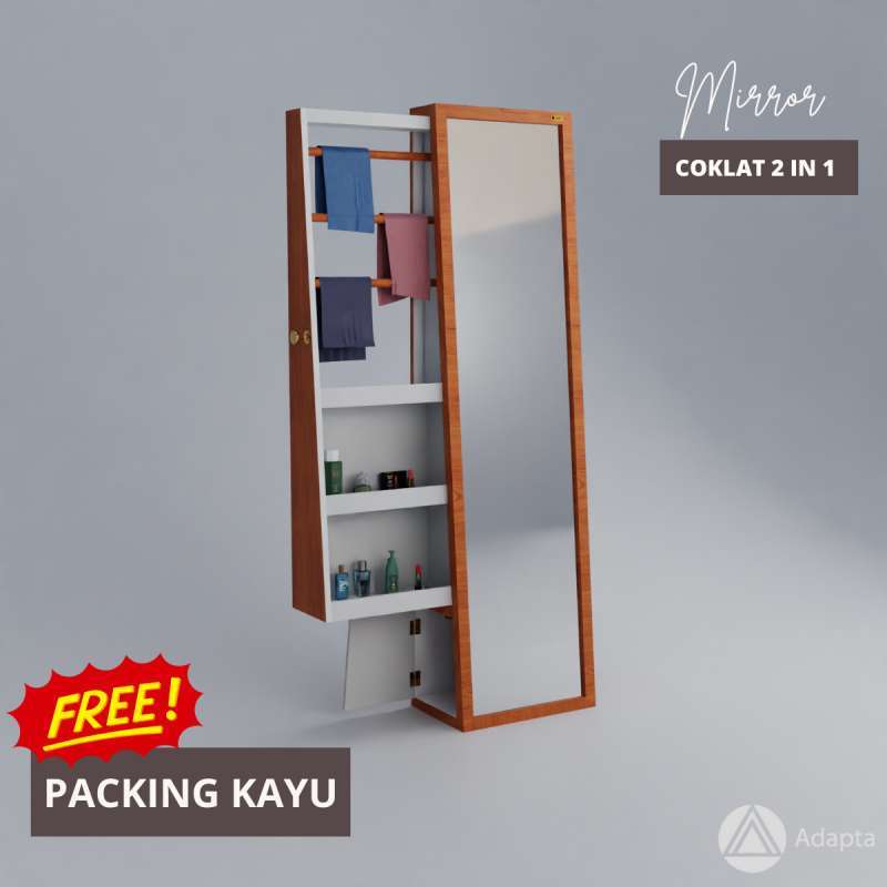 Promo Adapta Kaca Lemari Hijab Make Up Standing Mirror Full Body Warna ...