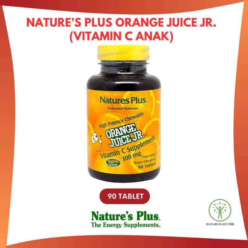 Jual NATURES PLUS ORANGE JUICE JUNIOR 90 TABLET SUPLEMEN VITAMIN C ANAK ...