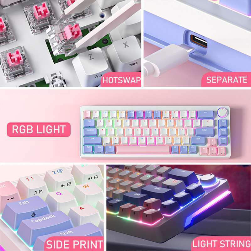 Promo Zifriend Za68 Mechanical Gaming Keyboard 3 Modes 5pin Hotswap Rgb ...