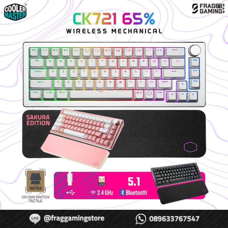 Promo Cooler Master CK721 65% Layout Wireless Gaming Mechanical CM ...