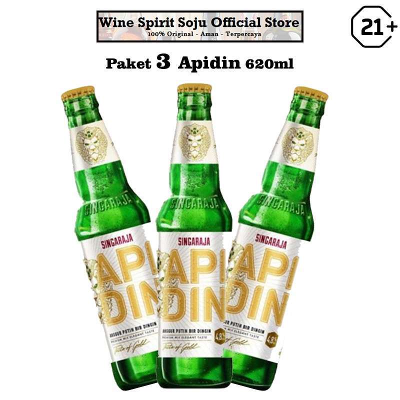 Jual Paket 3 Apidin / Anggur Putih Bir 620ml di Seller Wine Spirit Soju ...