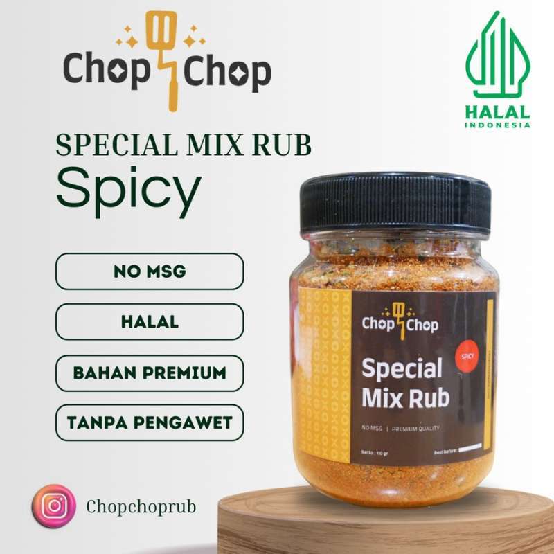 Jual Chop chop Rub Special Mix 110gr bumbu marinasi/tabur/kering rendah kalori 100% no MSG untuk ...