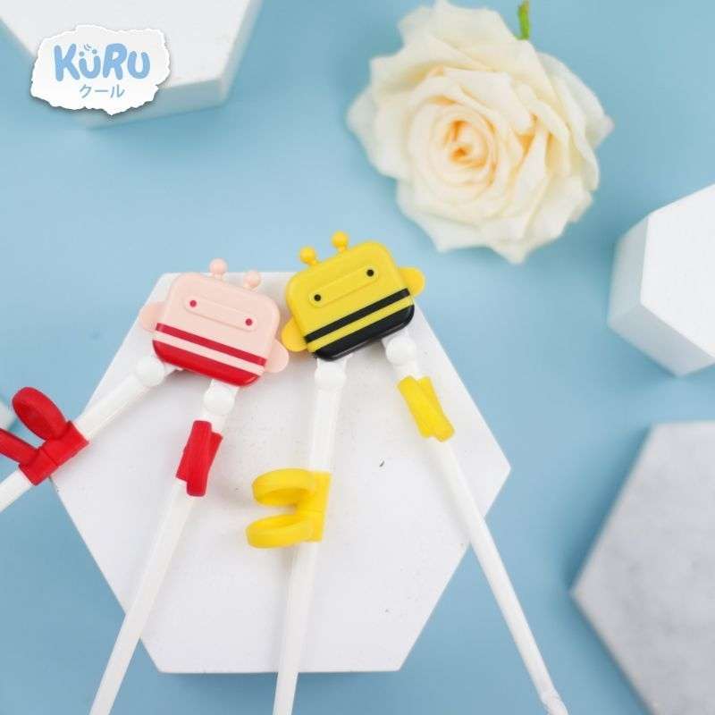 Jual Kuru Kuru Learning Chopstik/ Sumpit Belajar Bayi - Lebah Pink Di ...