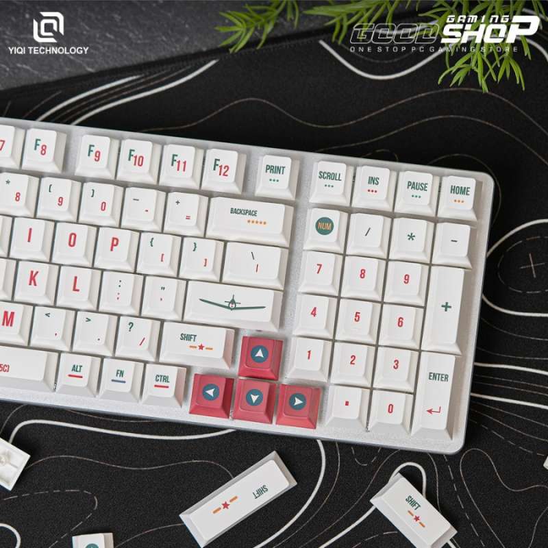Promo Yiqi Keycaps Airplane Pbt Dye Sub Cherry Profile Diskon 50% Di ...