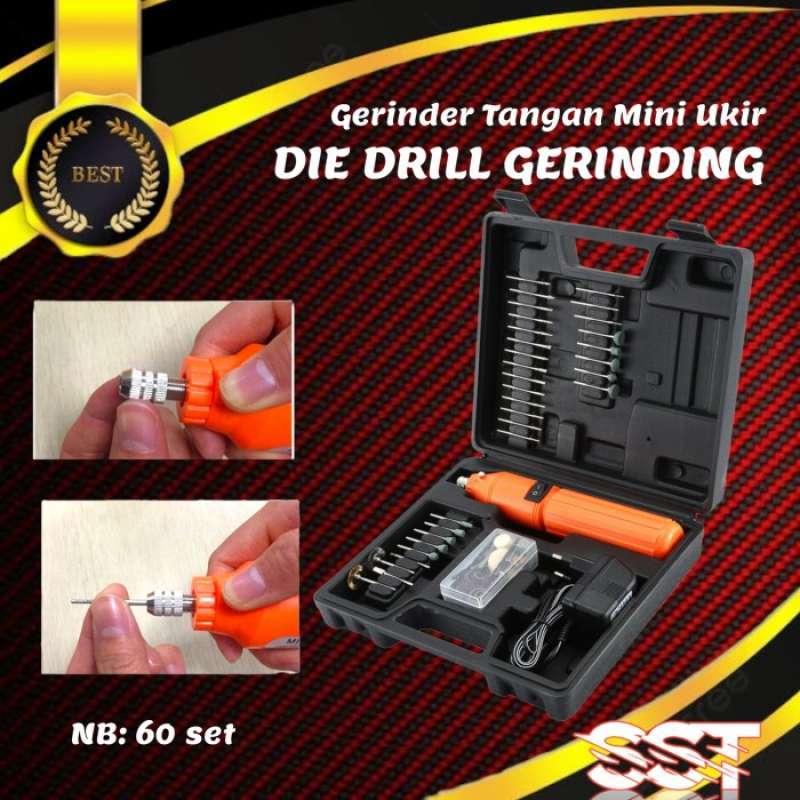 Promo Gerinda tangan mini set gerinda baterai set mini die drill ...