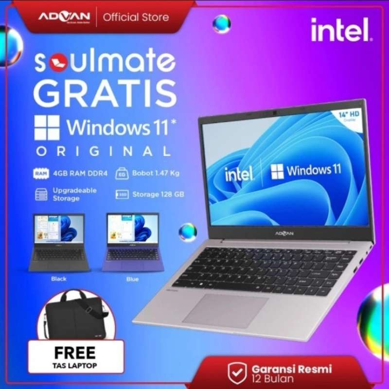 Jual Advan Laptop Soulmate N4020 14 Inch Ram 4/128 Gb Garansi Resmi di Seller MetaCore Official ...