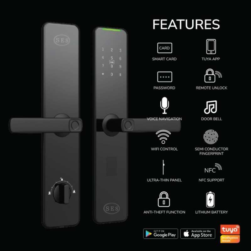 Promo Smart Door Lock Kunci Digital Ses Sl1 Diskon 4% Di Seller Delux ...