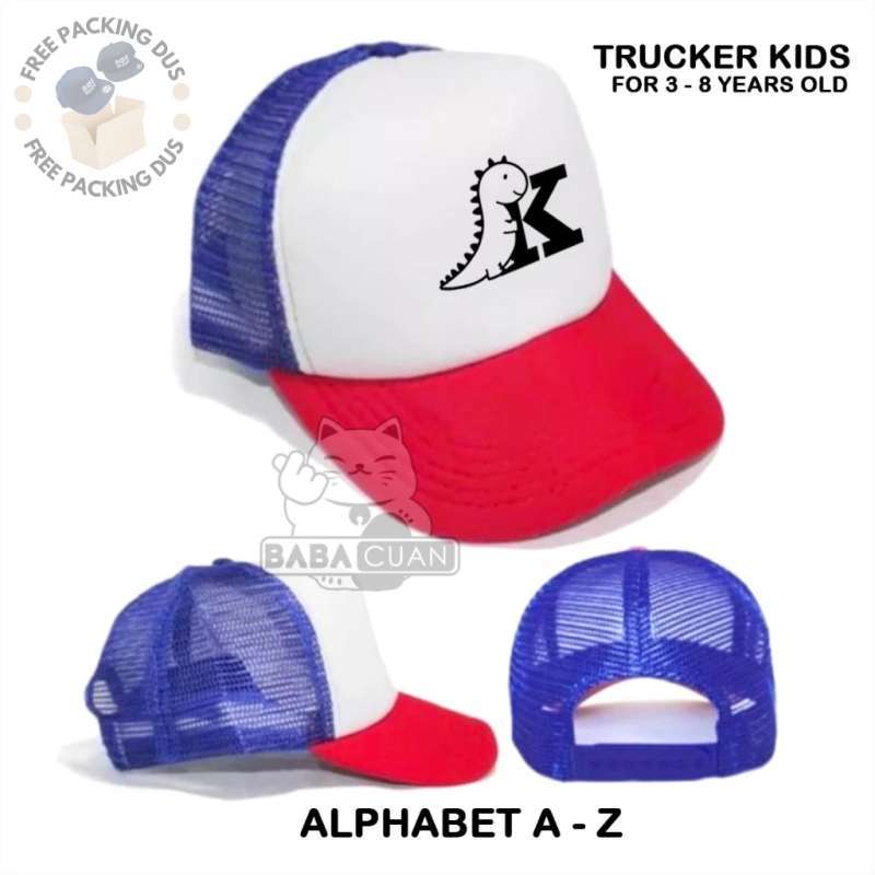 Jual Topi Anak Trucker Kombinasi Alfabet Huruf A-z Usia 3-8 Tahun - C ...