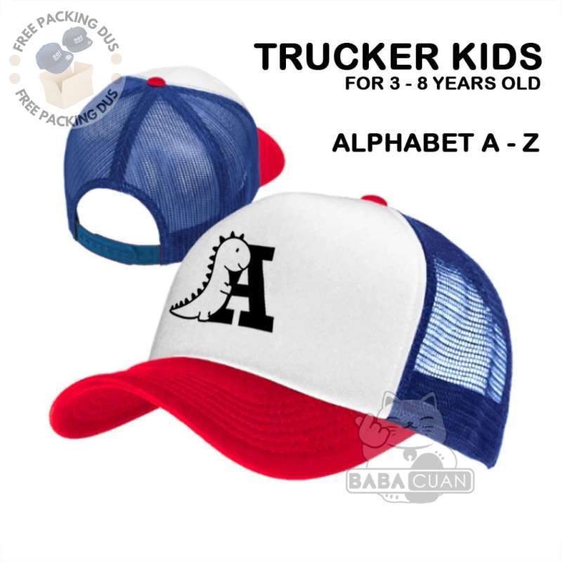 Jual Topi Anak Trucker Kombinasi Alfabet Huruf A-z Usia 3-8 Tahun - C ...