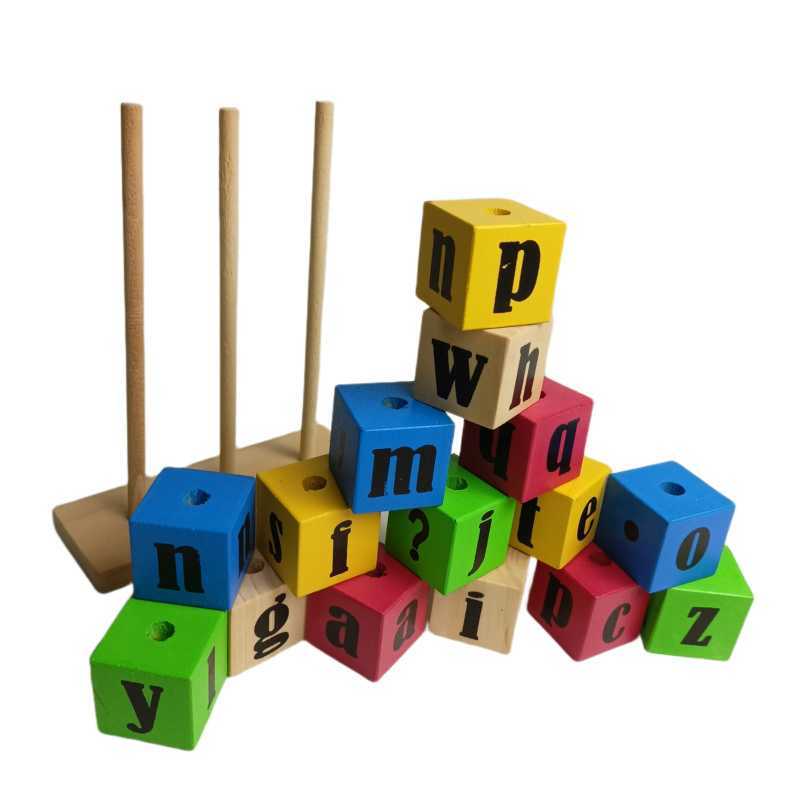 Promo Mainan Edukasi Menara Huruf Angka Hijaiyah Balok Kubus Kayu 3D ...