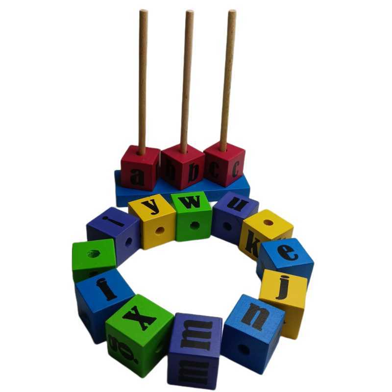 Promo Mainan Edukasi Menara Huruf Angka Hijaiyah Balok Kubus Kayu 3D ...