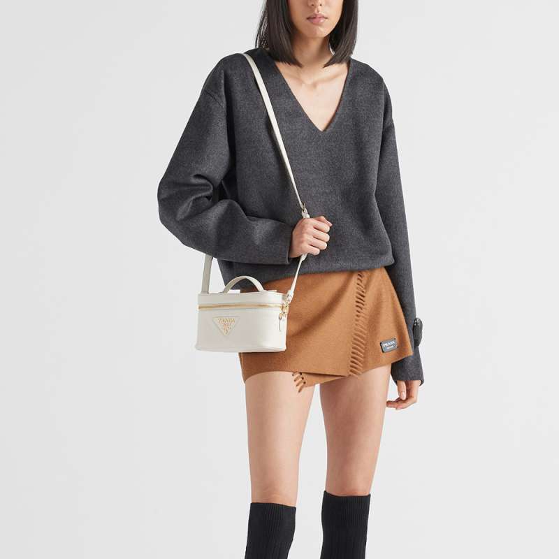 Jual Prada Vanity Leather Mini Bag White Di Seller Voila.id - Kebayoran ...