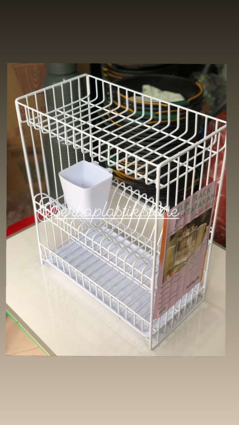 Promo Rak piring kawat / rak piring meja / rak piring gantung susun 3 ...