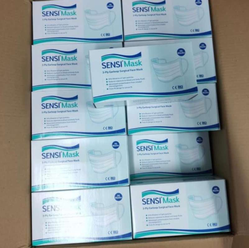 Promo Masker SENSI Face Mask 3 ply Earloop Headloop 50 pcs / box Diskon ...