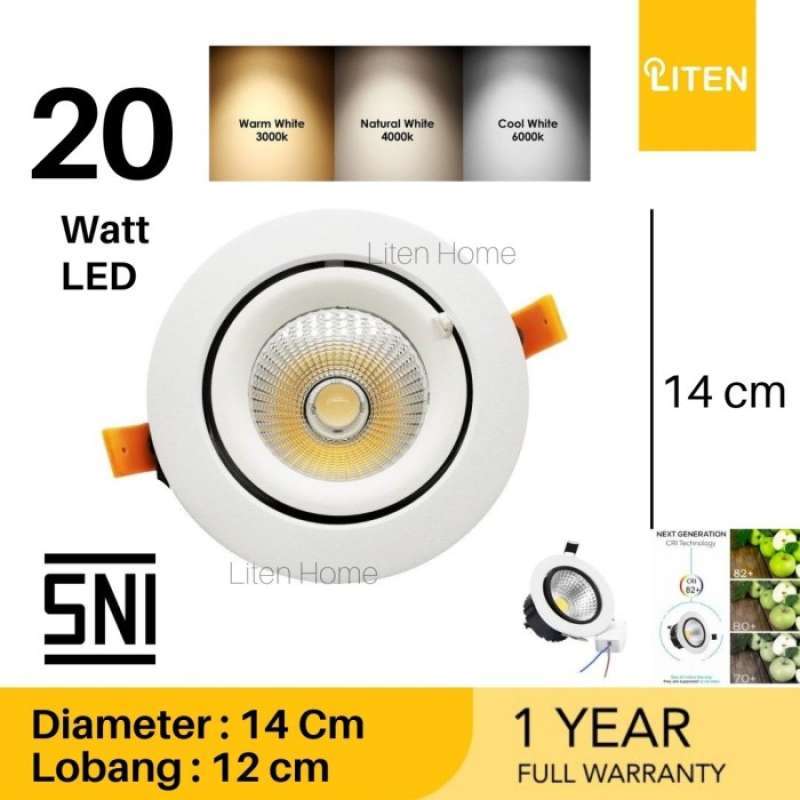 Promo LH262 Lampu Downlight LED / Spotlight COB 20w 20 watt Plafon Alumunium - Multicolor 3000k ...