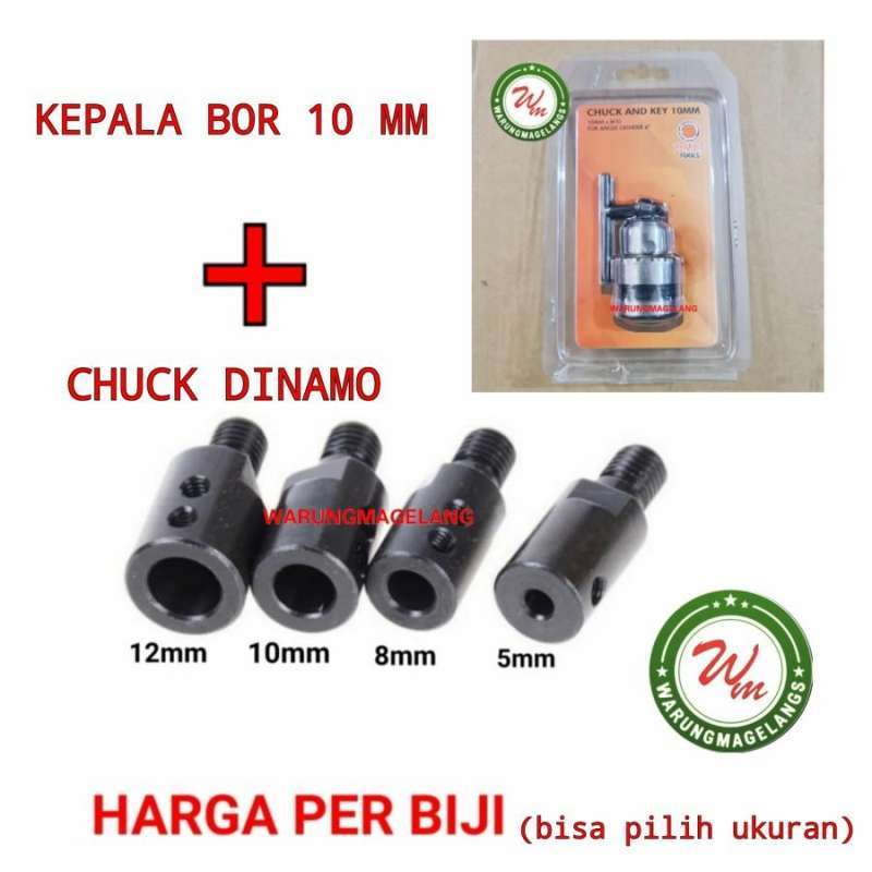 Jual Sambungan Konektor Chuck Adapter Dinamo Dan Kepala Bor 10 Mm ...