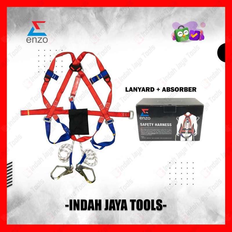 Jual ENZO ABSORBER Full Body Harness DOUBLE HOOK Safety Belt Sabuk di ...