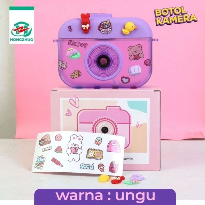 Jual botol minuman bentuk camera free sticker 2d & 3d 400ml bpa free bz ...