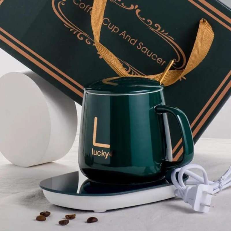Promo NEW!!VISHAL Mug Cangkir Elektrik Set Keramik Pemanas 55 Derajat ...