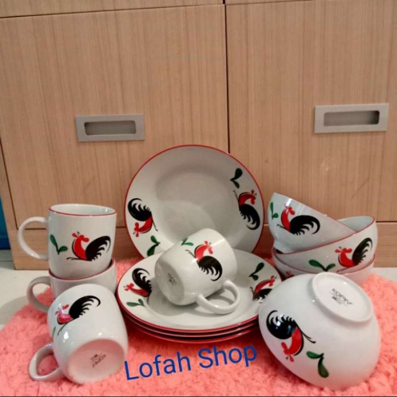 Promo Dinner Set Mix Keramik Motif Ayam / Mug Ayam / Piring Makan Ayam ...