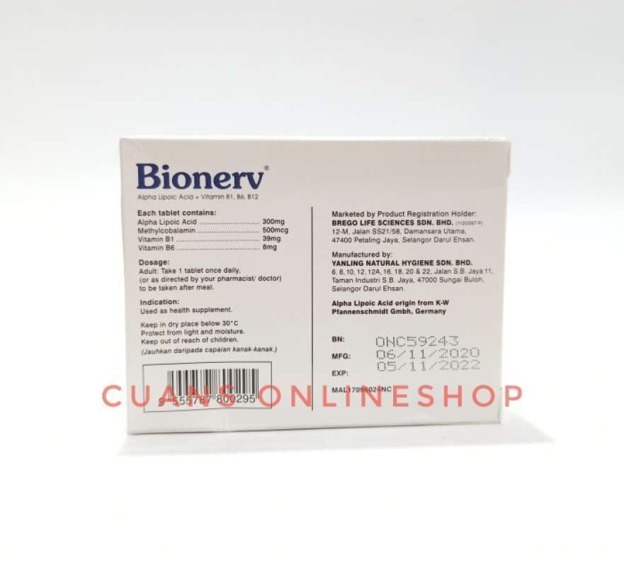 Promo Multivitamin Bionerv Ecer Per Strip Isi 10 Tablets Lipoic Acid B1 ...