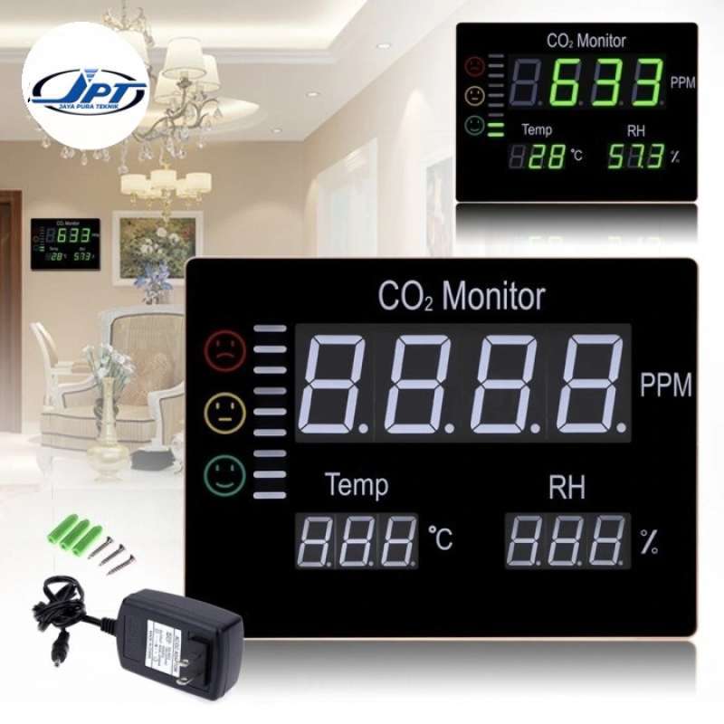 Promo HTI HT 2008 Wall-mounted CO2 Meter Karbon Dioksida HT2008 Diskon ...