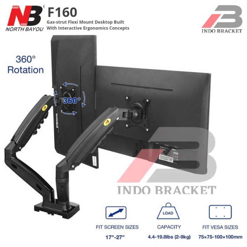 Promo Bracket Monitor 2 Layar 13 - 27 30 Inch North Bayou Diskon 23% Di ...