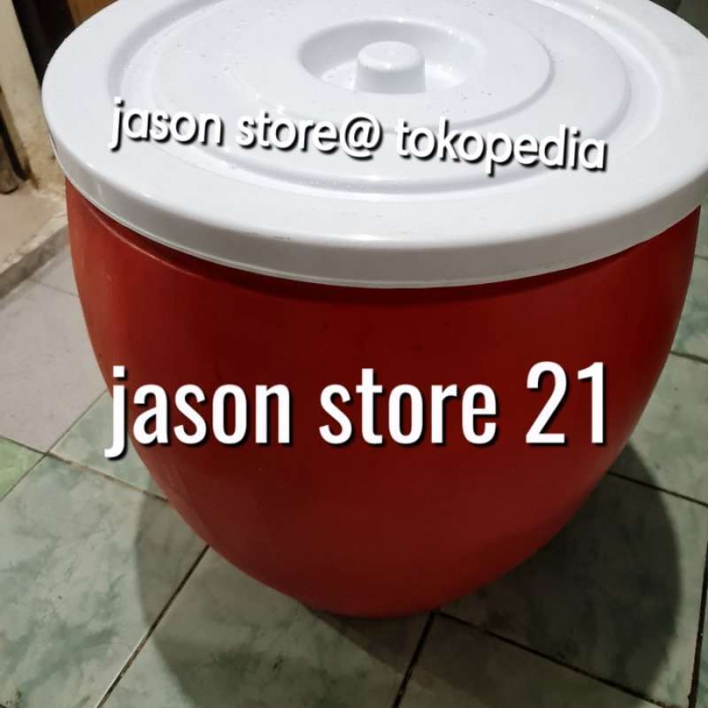 Jual SALE TONG AIR 130 LITER (ADA TUTUP)/GENTONG AIR MERAH 130 L/TONG ...