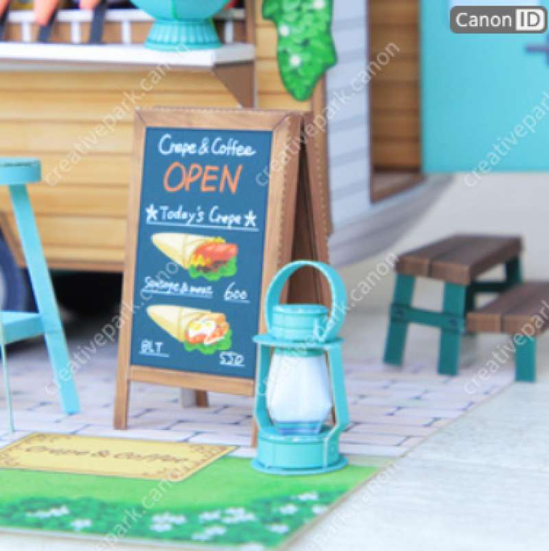 Promo FOOD TRUCK CAFÉ COFFEE miniatur DIY Papercraft mainan diorama ...