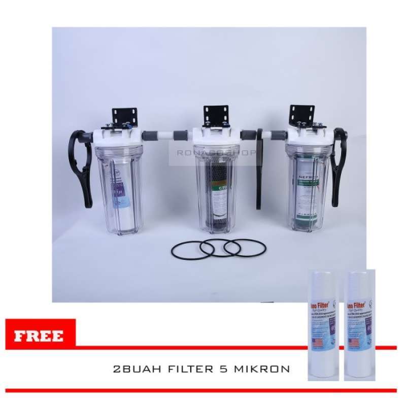 Promo Paket Filter Air Isi 3 Siap Pakai dengan 3 kali Penyaringan ...