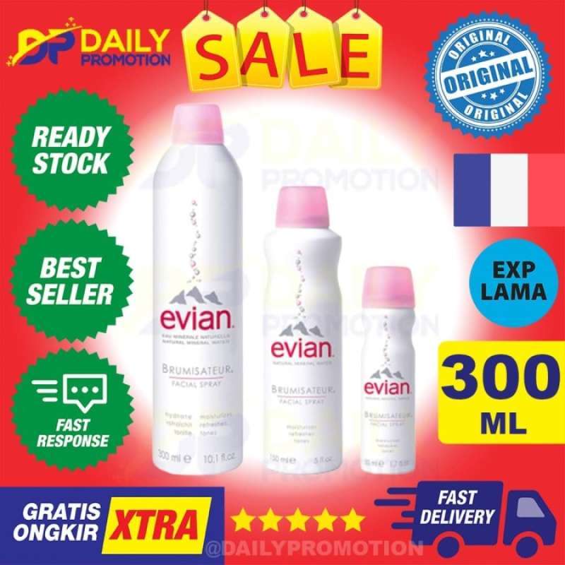 Promo EVIAN FACIAL SPRAY 300ML 300 ML BRUMISATEUR NATURAL MINERAL WATER ASLI Diskon 23% di ...