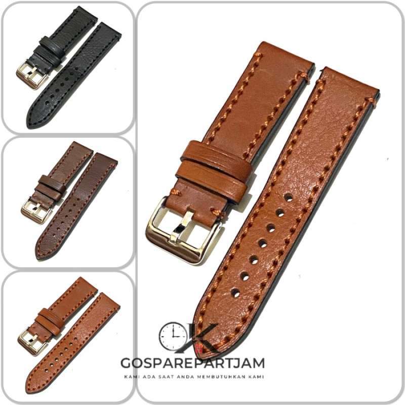 Promo Strap Tali Kalep Jam Tangan Kulit Asli Hitam Cokelat 20 22 24 26 ...