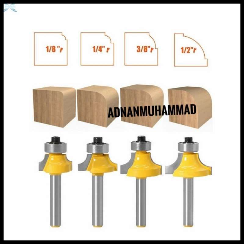 Promo Mata Router Round Over Mata Profil Sudut Kayu Shank 1/4 ~ Diskon ...