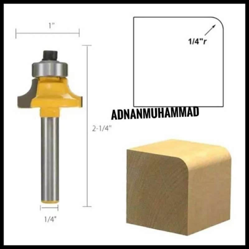 Promo Mata Router Round Over Mata Profil Sudut Kayu Shank 1/4 ~ Diskon ...