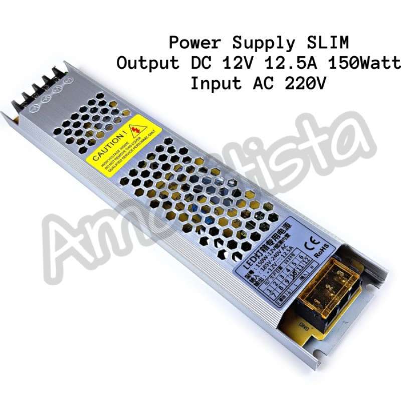 Promo Power Supply Slim Output Dc 12v 12.5a 150watt Input Ac 220v ...